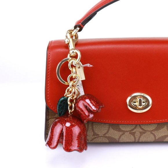 Coach | Accessories | Nwt Coach Giant 3d Tea Rose Droplet Key Ring Bag ...